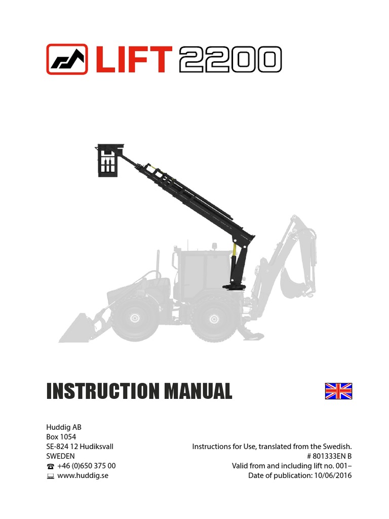Huddig Lift 2200 Instruction Manual | PDF | Elevator | Risk