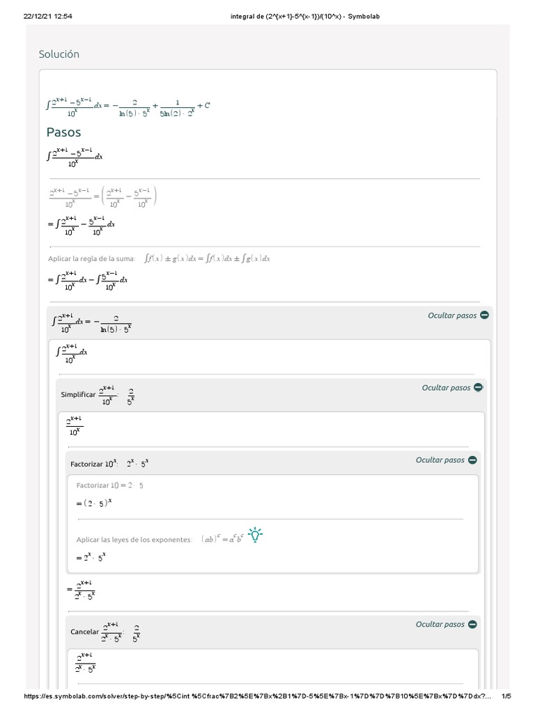 Integral de (2 (x+1) - 5 (x-1) ) - (10 X) - Symbolab | PDF | Integral ...