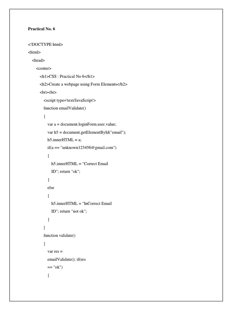 Css Practical No 6 | PDF