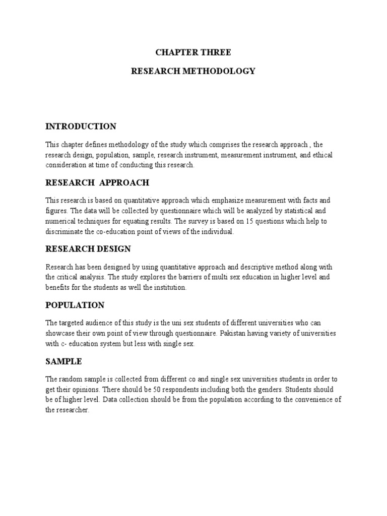 Chapter Three Research Methodology | PDF