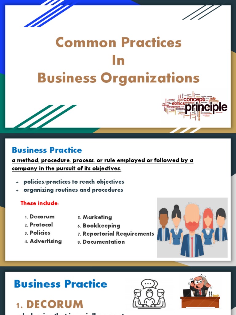 Common Business Practices Overview | PDF | Financial Statement ...