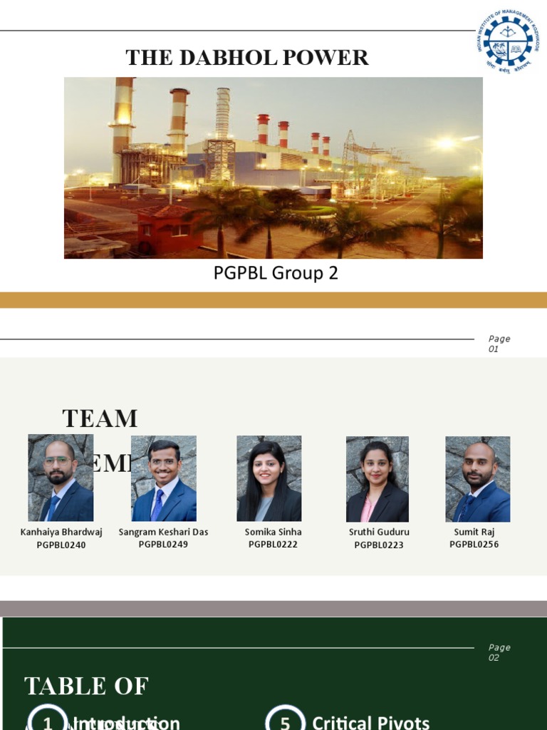 The Dabhol Power Project: PGPBL Group 2 | Download Free PDF | Enron ...