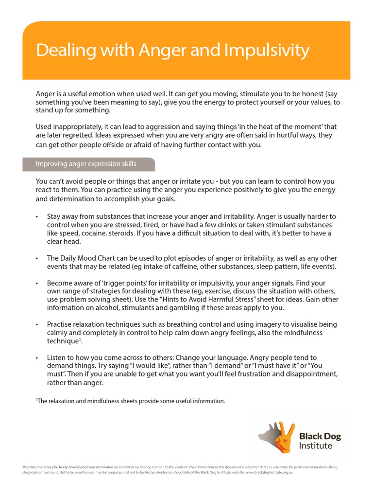 Managing Anger and Impulsivity Effectively | PDF | Anger | Impulsivity