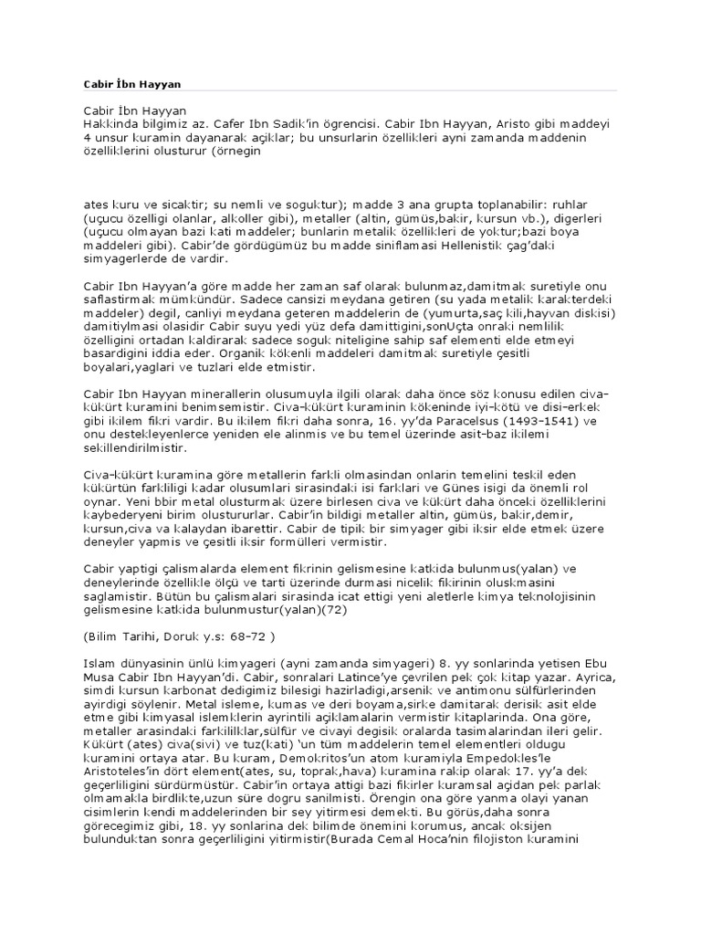 Cabir İbn Hayyan | PDF