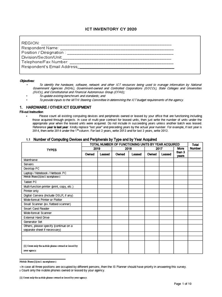 Ict Inventory Cy 2020: Mobile Phone (1) (Incl. Smartphones) | PDF ...