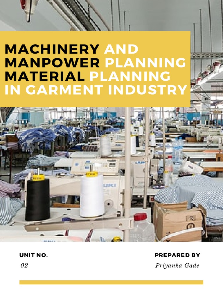 Man, Machinery and Material Planning in Garment Industry | PDF ...
