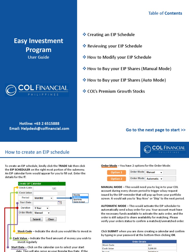 How to Create and Manage an EIP Investment Schedule | PDF | Economies
