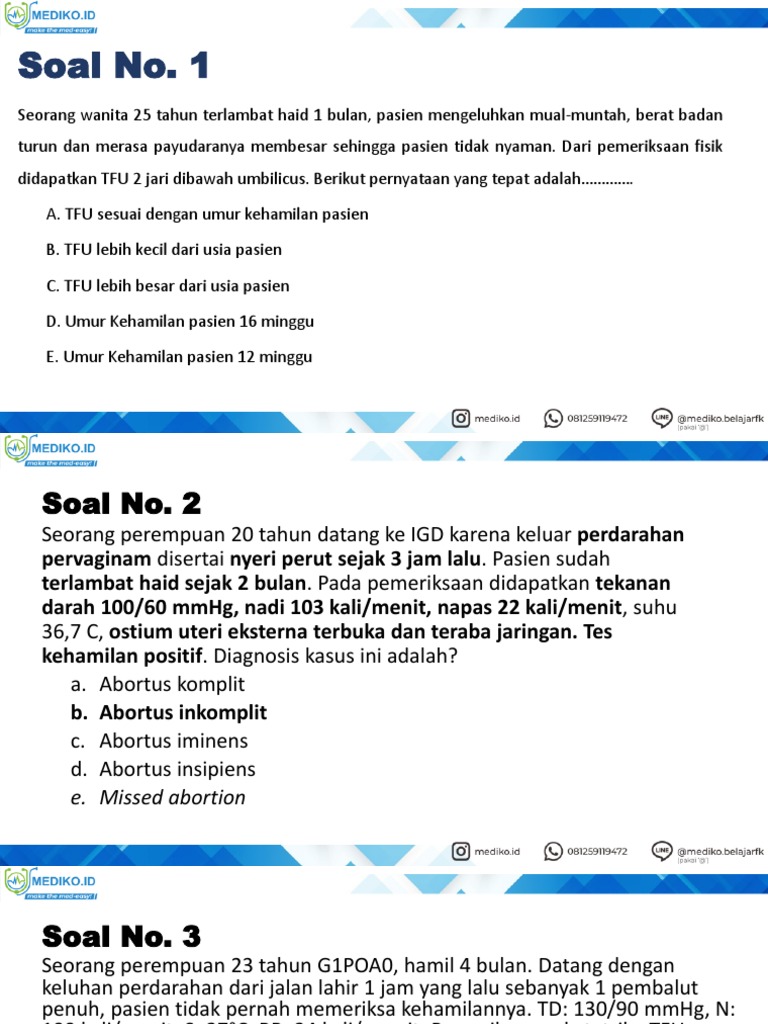 Soal Obsgyn 1 Peserta | PDF