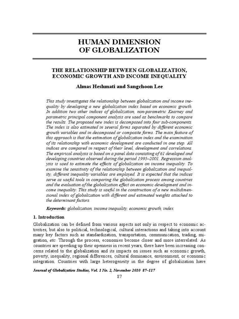 Human Dimension of Globalization | PDF | Economic Growth | Gross ...