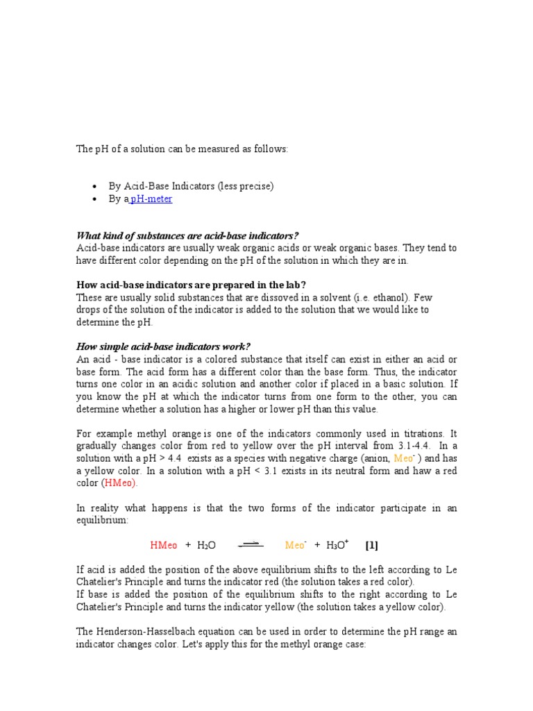 Measuring The PH of A Solution - 1 | PDF | Acid Dissociation Constant | Ph