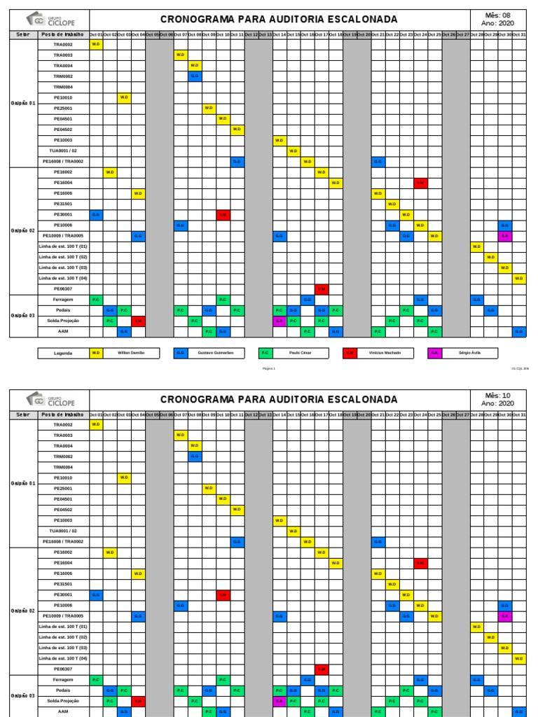 02.CQL.006 - Cronograma Auditoria Escalonada | PDF