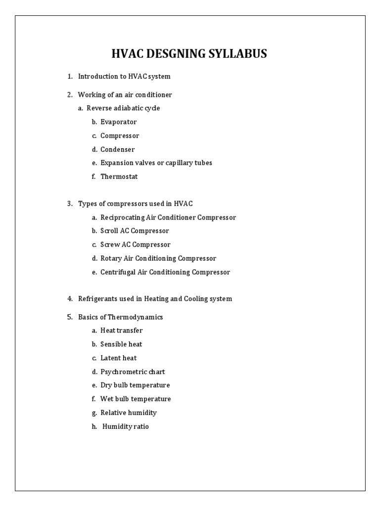 HVAC Design Syllabus | PDF | Duct (Flow) | Air Conditioning