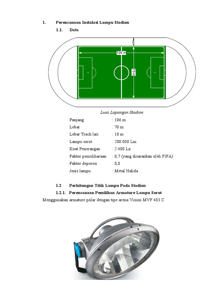 Perencanaan Tiang Lampu Stadion | PDF