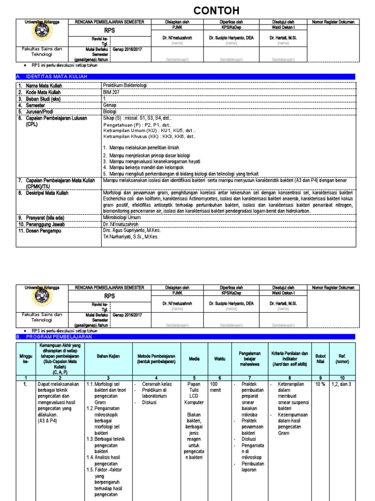 3 Contoh RPS P.-BAKTERIOLOGI 2017 | PDF