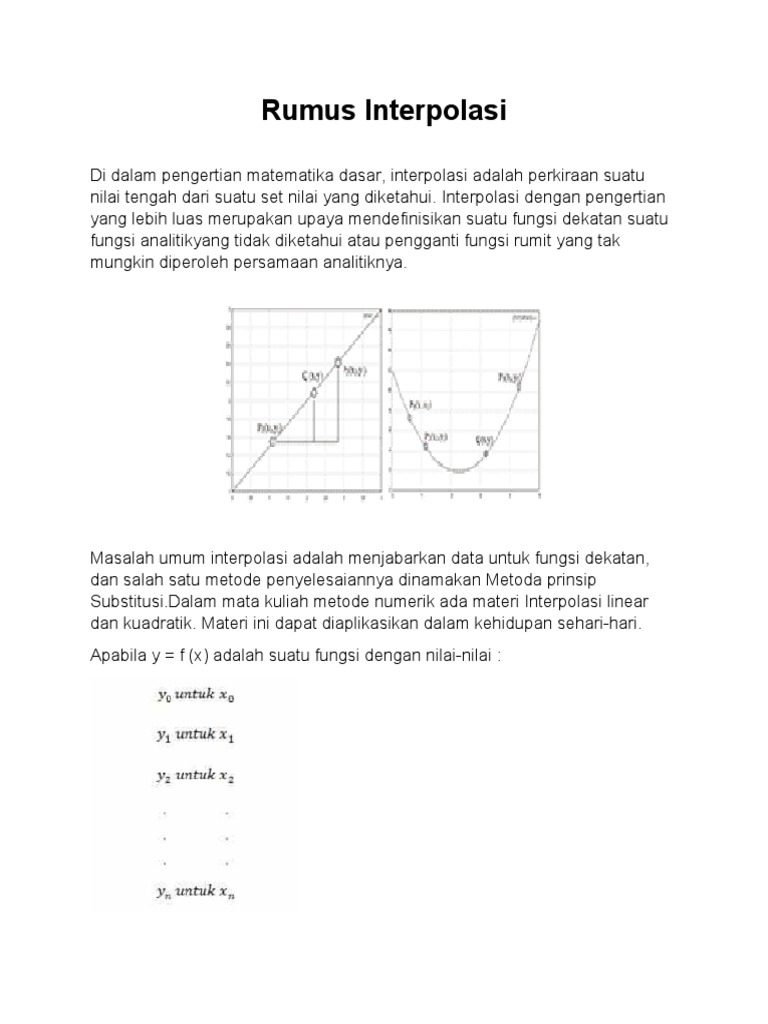 Interpolasi, Rumus Contoh Soal | PDF