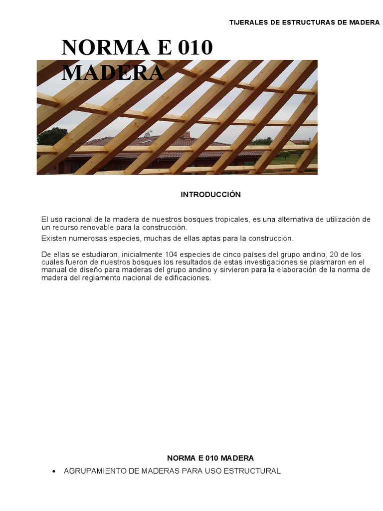 Norma E.010 Madera | PDF | Madera | Sectores Economicos