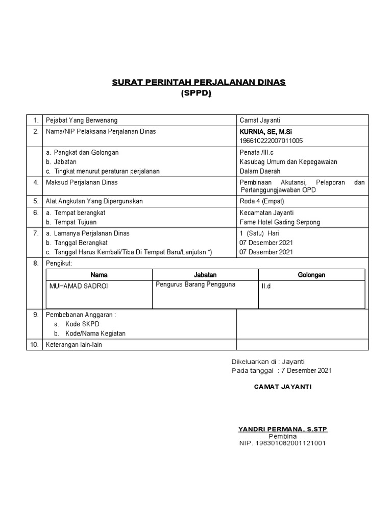 Form SPPD Jayanti | PDF