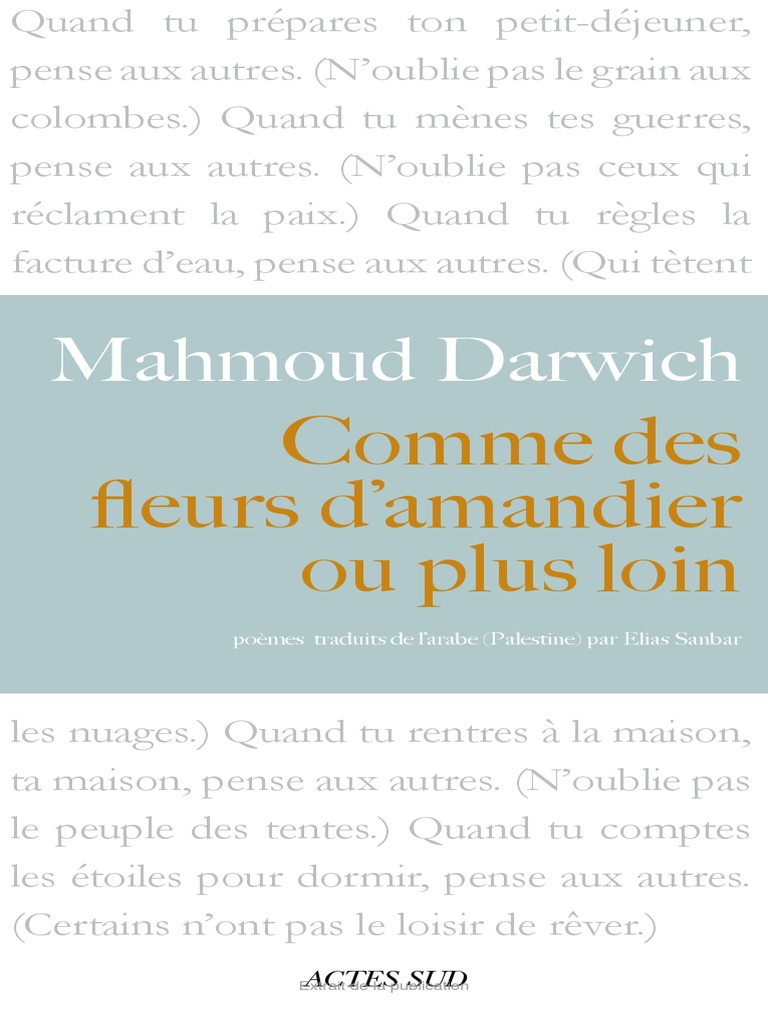 Mahmoud Darwich | PDF | Poésie