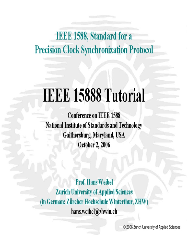 2006 Conference On IEEE 1588 - Tutorial | PDF | Internet Protocol Suite ...