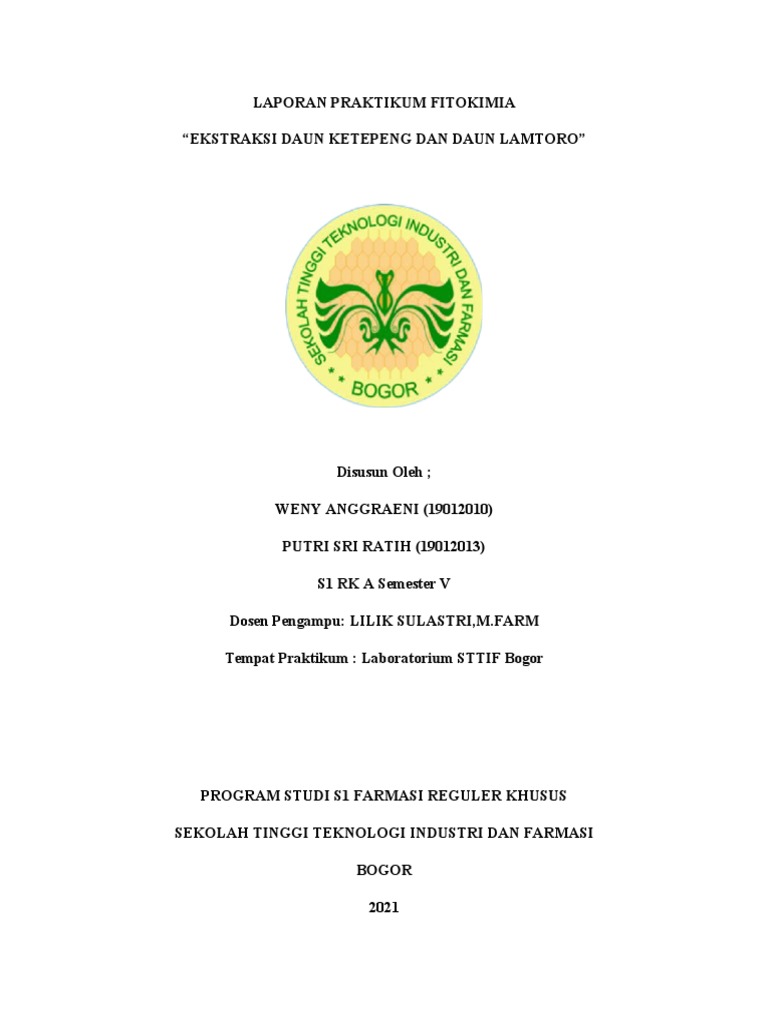 Laporan Praktikum Fitokomia Maserasi (Ekstraksi) | PDF Laporan Praktikum Fitokomia Maserasi (Ekstraksi) | PDF