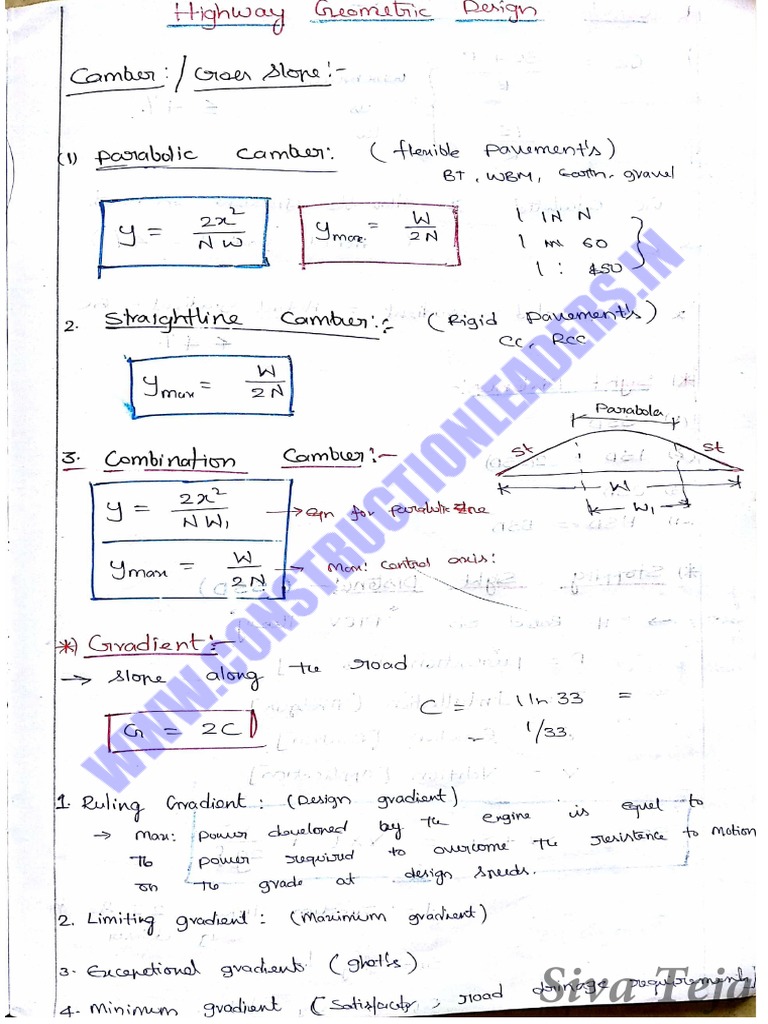Transportation Engineering GATE Short Notes | PDF