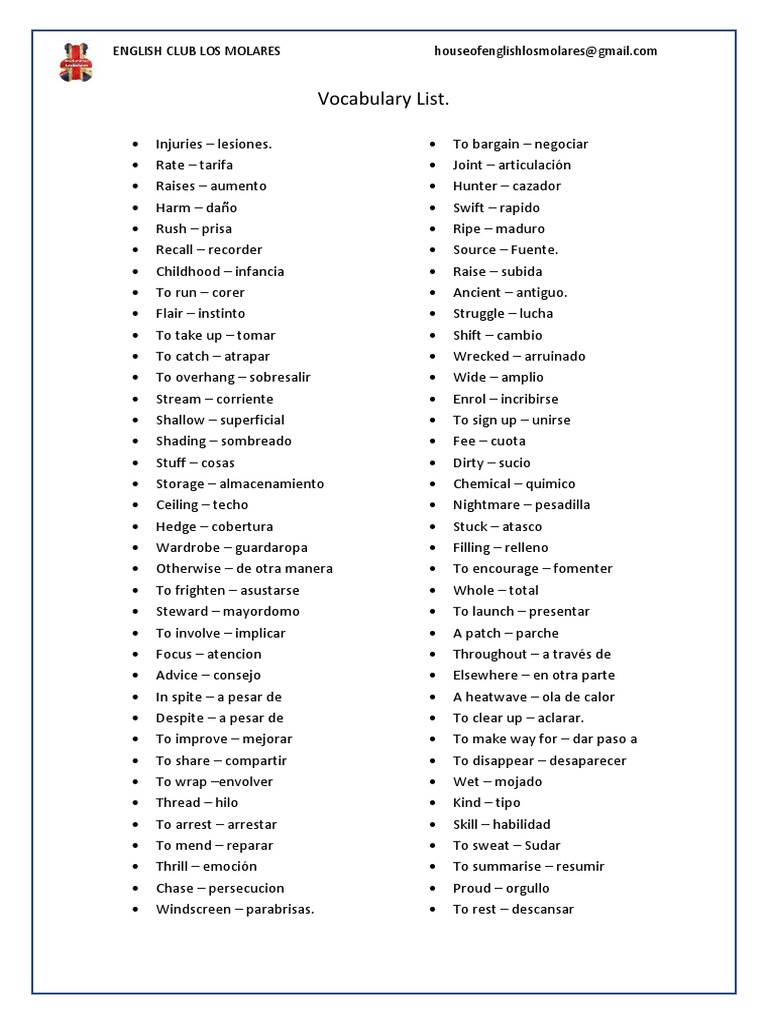 Vocabulario para Aptis General B2 | PDF