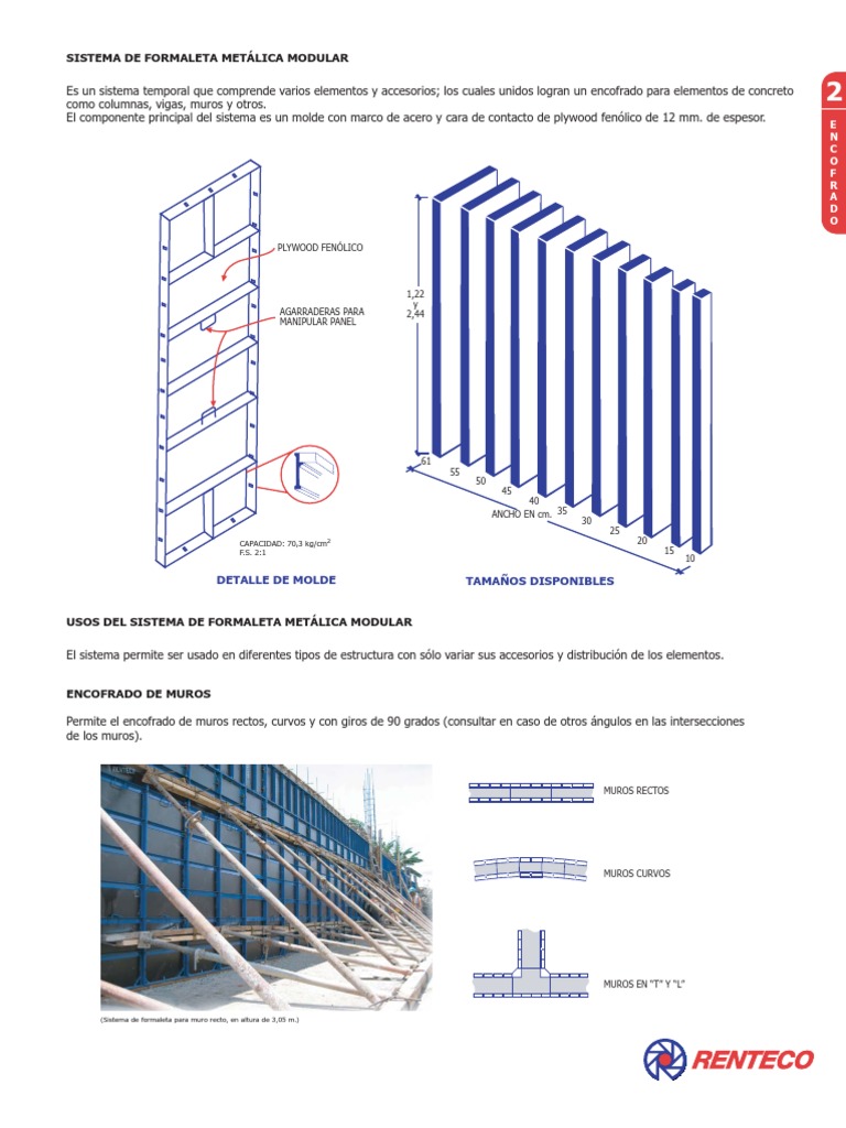 Sistema de Formaleta Metálica Modular | PDF | Hormigón | Naturaleza