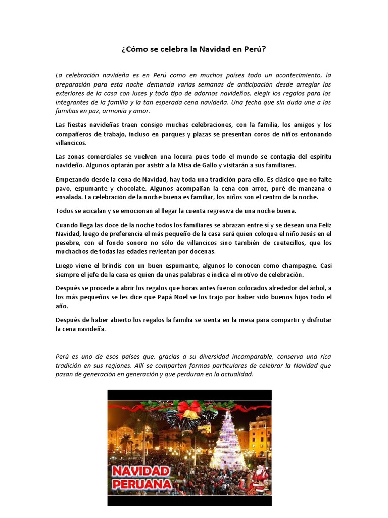 Cómo Se Celebra La Navidad en Perú | PDF | Navidad | Nochebuena