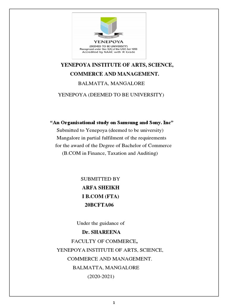 Yenepoya Institute of Arts, Science, Commerce and Management | PDF ...