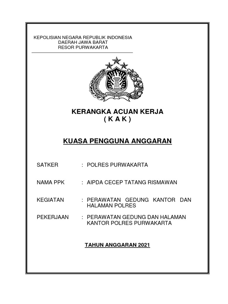 Perawatan Gedung Polres Purwakarta 2022 | PDF