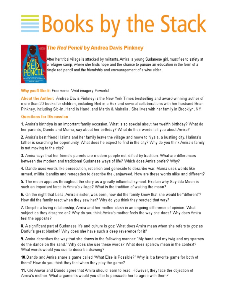 The Red Pencil by Andrea Davis Pinkney: Why You'll Like It: About The ...