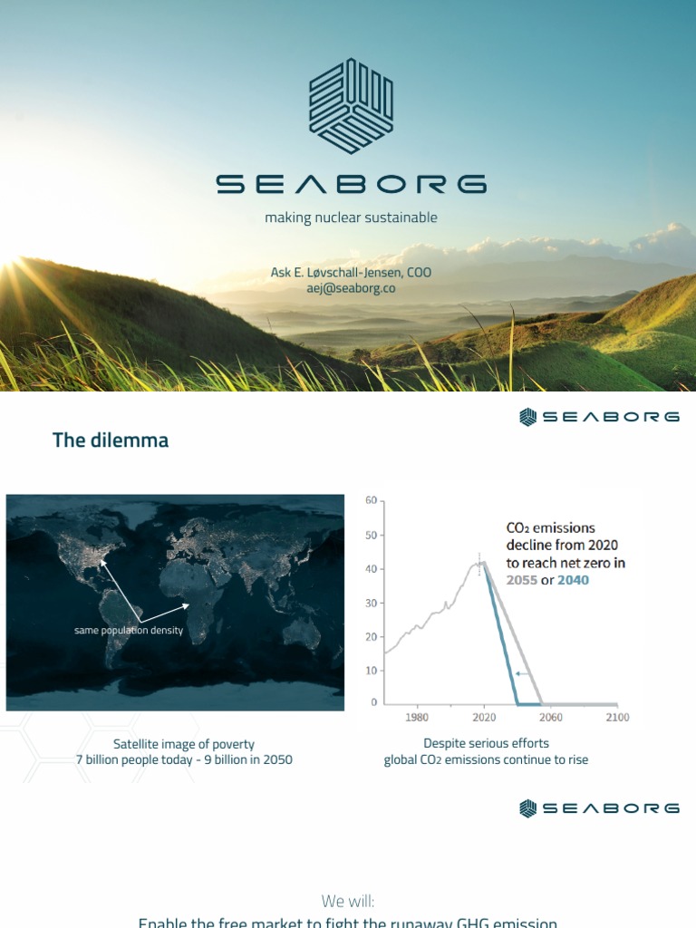 Seaborg Making Nuclear Sustainable | PDF | Nuclear Power | Nuclear Reactor