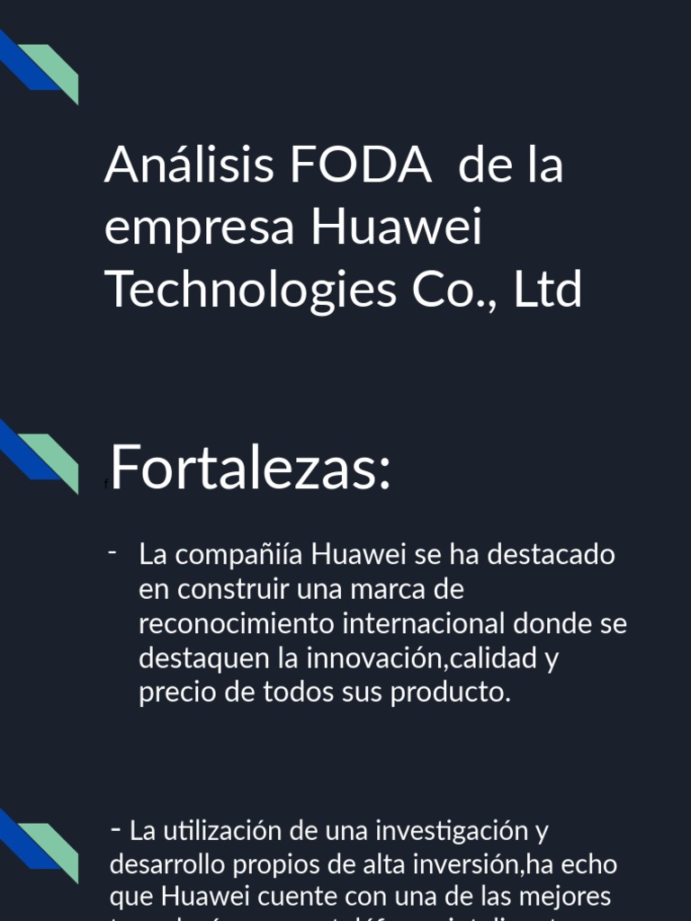 FODA de La Empresa Huawei Technologies Co., LTD | PDF | Negocios