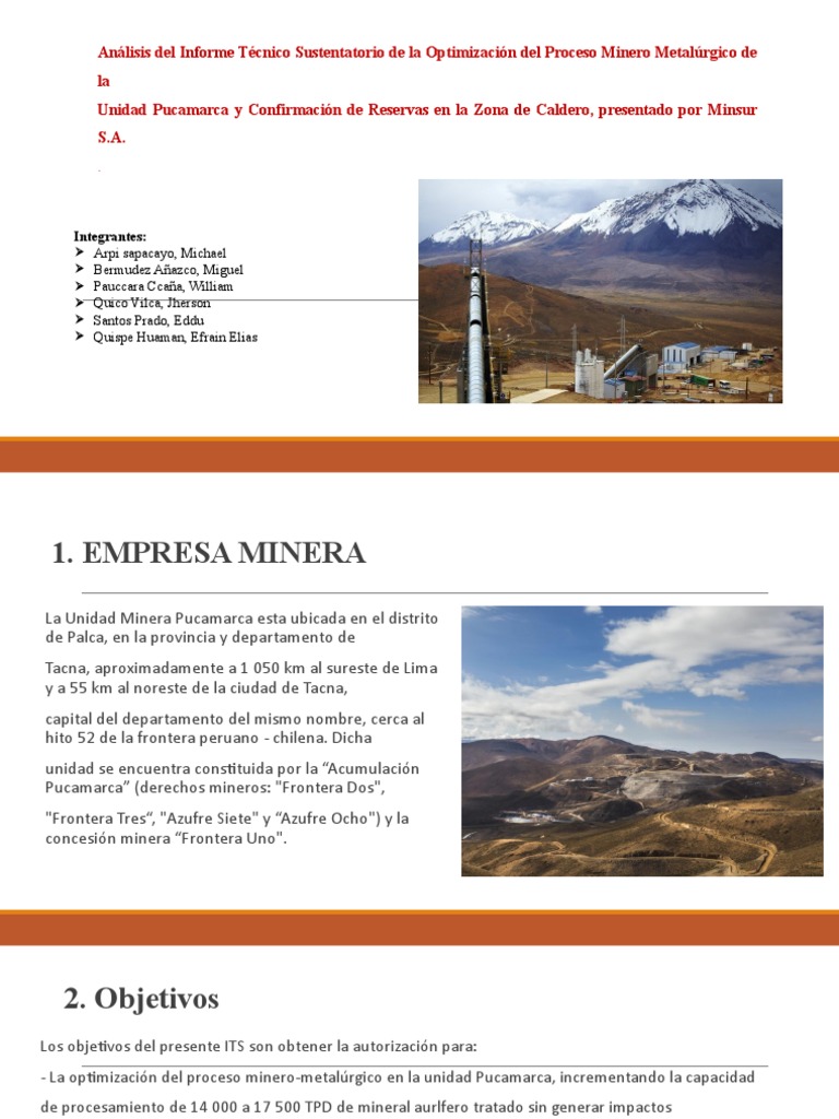 Optimización Minera en Pucamarca | PDF | Evaluación de impacto ambiental | Minería