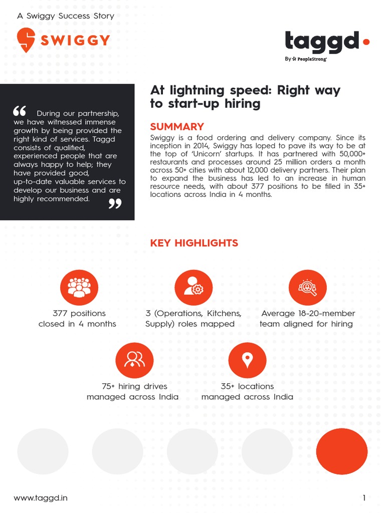 Swiggy Case Study - 19julyweb | PDF | Recruitment | Business