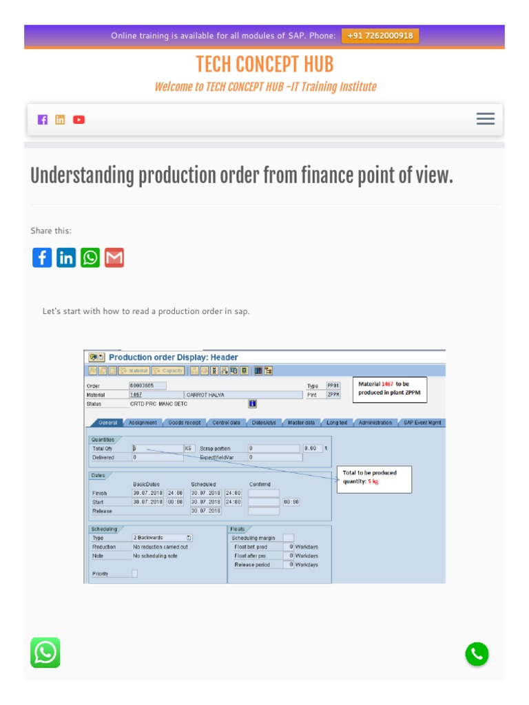 Understanding Production Order From Finance Point of View What ...