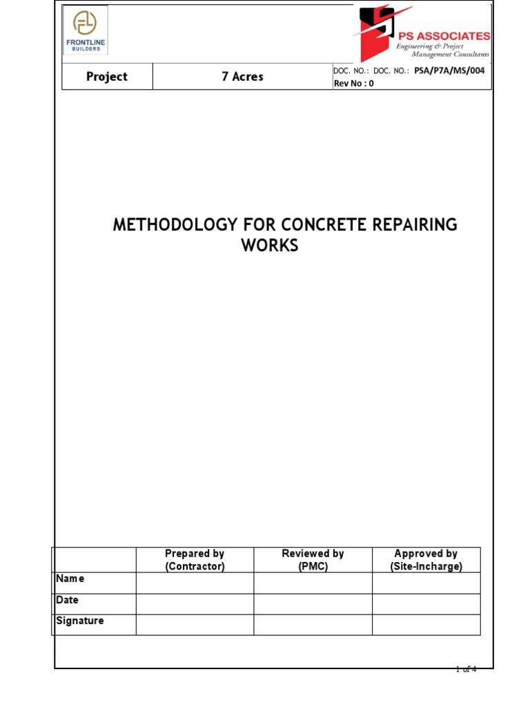 4.repairing For Concrete Structure Methodology | PDF | Concrete ...