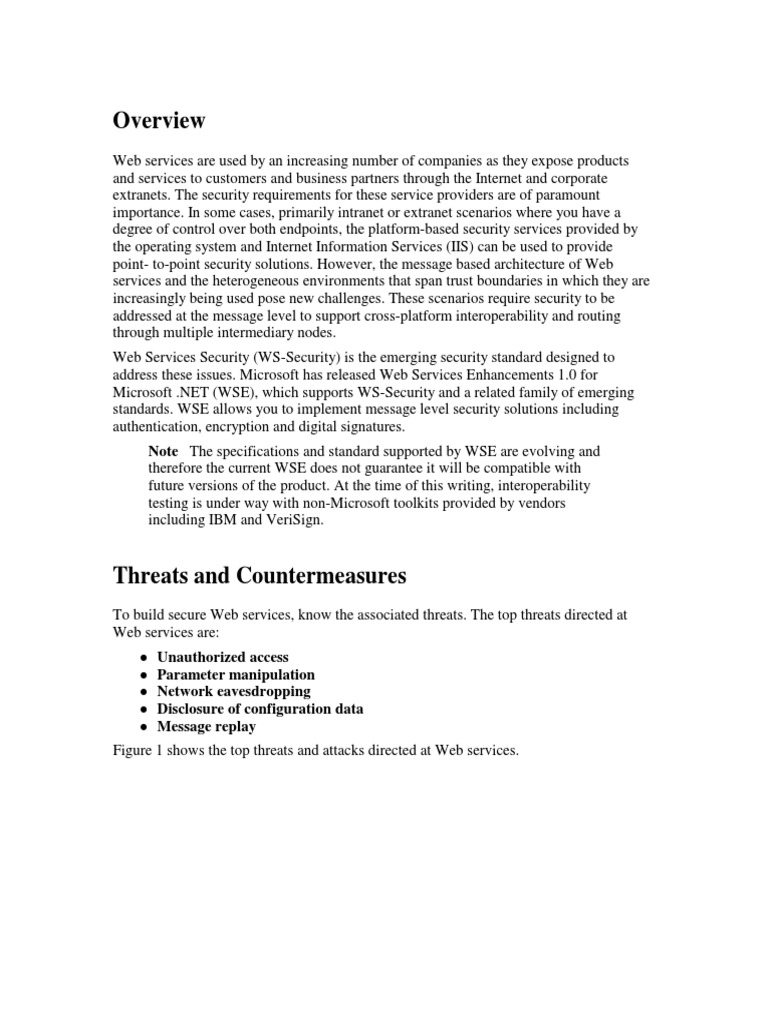 Web Services Security Threats & Solutions | PDF | Encryption | Internet ...
