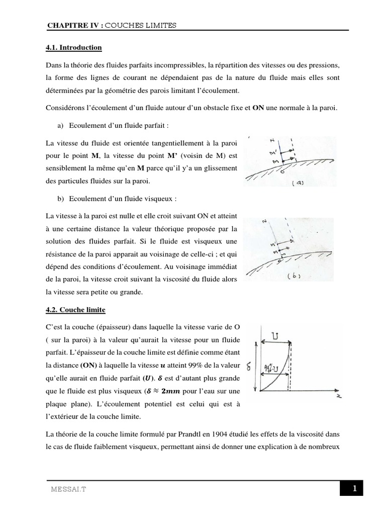 Théorie de la Couche Limite en Fluides | PDF | Couche limite ...