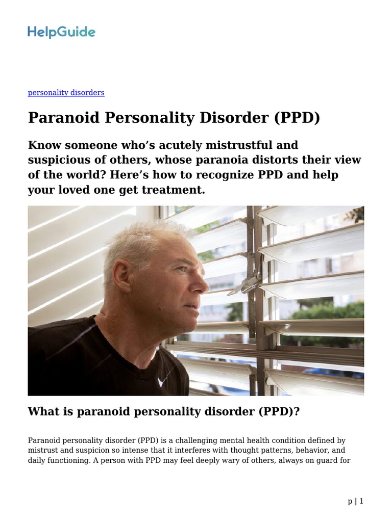 Paranoid Personality Disorder (PPD) | PDF | Paranoia | Mental Disorder
