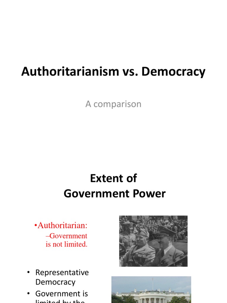 Democracy vs. Authoritarianism Comparison | PDF