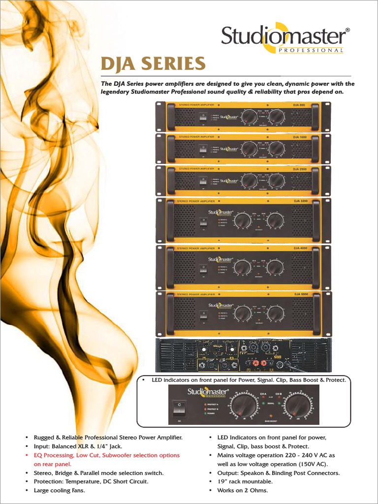 Studiomaster Dja Series | PDF | Amplifier | Equalization (Audio)