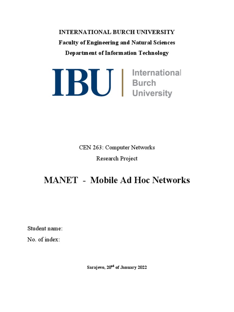 MANET - Mobile Ad Hoc Networks | PDF | Wireless Ad Hoc Network ...