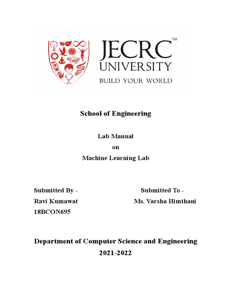 Machine Learning Lab Manual 2021-22 | PDF | Statistical Classification | Teaching Mathematics
