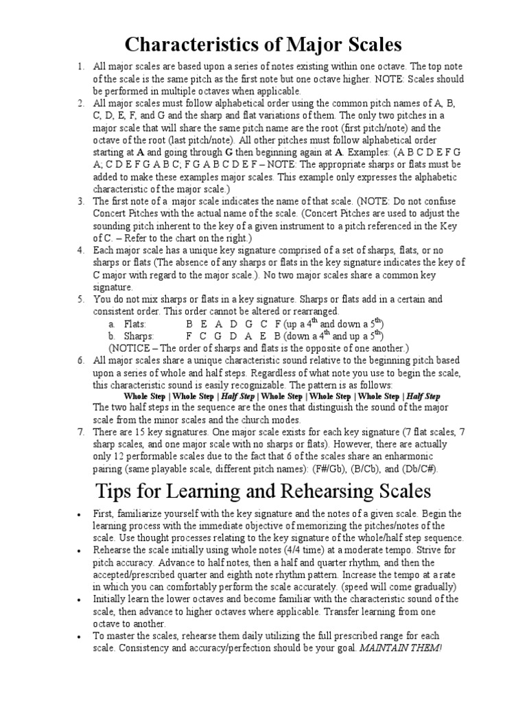 Characteristics of Major Scales: Tips For Learning and Rehearsing ...
