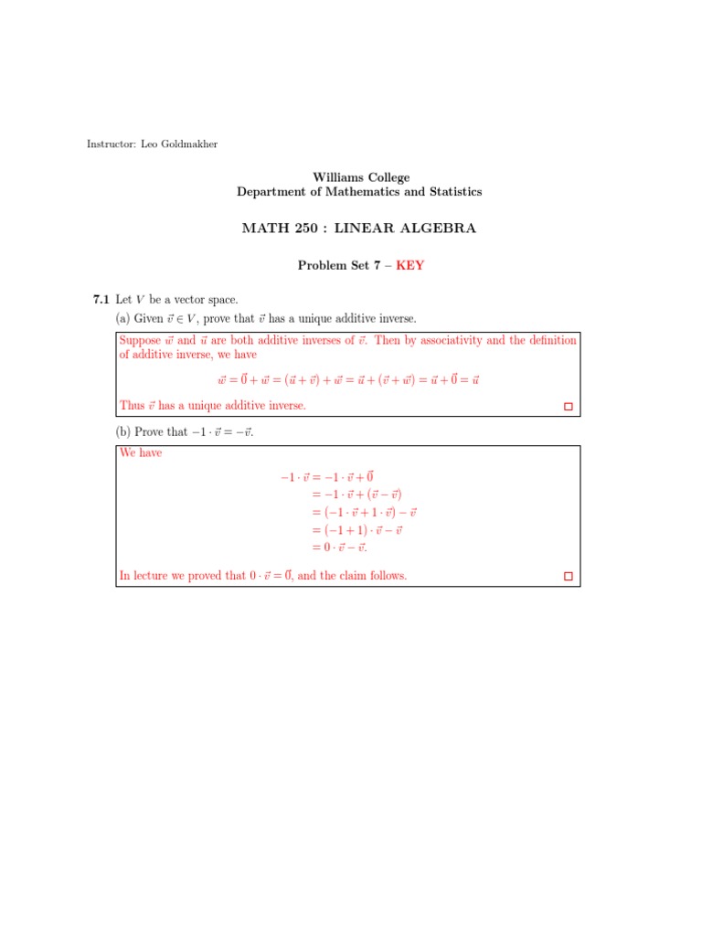 Math 250: Linear Algebra: Williams College Department of Mathematics ...