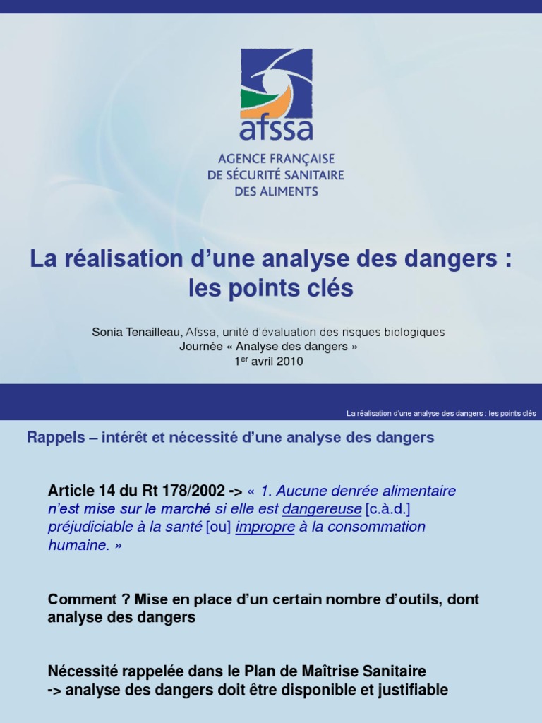 Analyses Des Dangers Ansses | PDF | Analyse des dangers et points ...