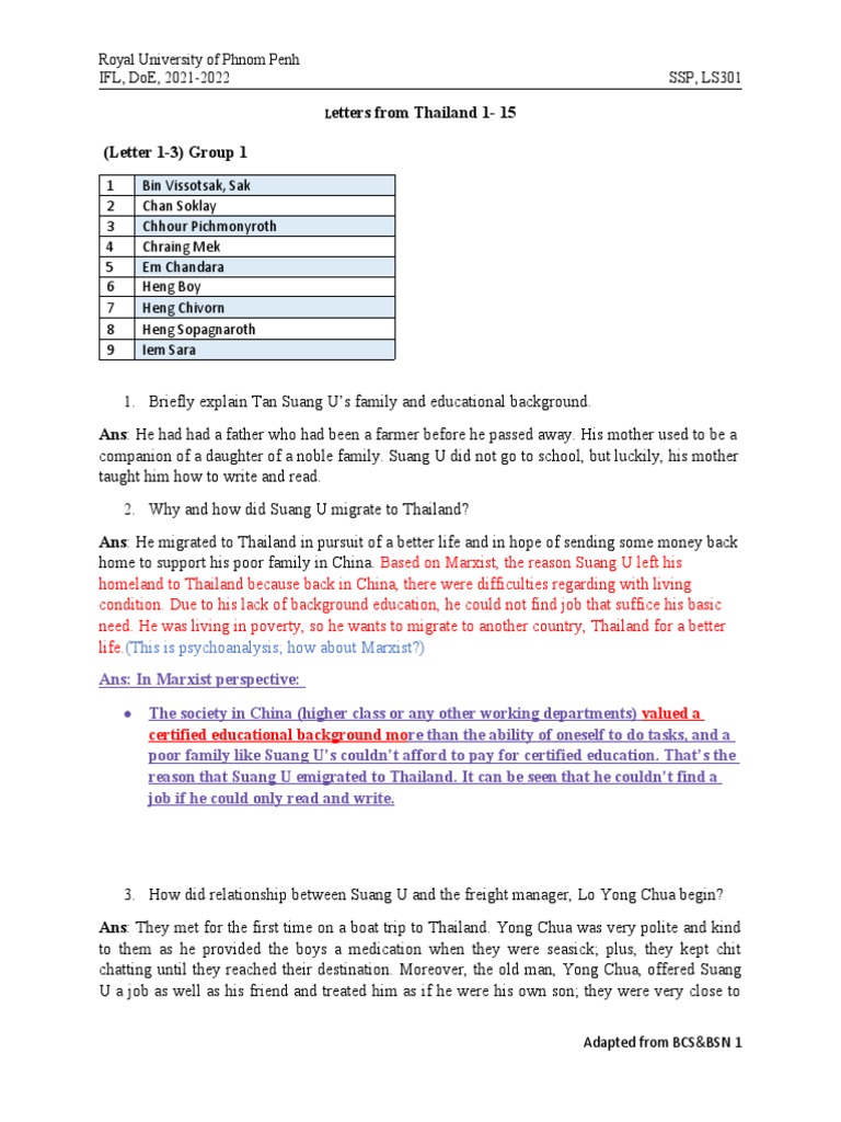 Letters From Thailand 1-15 | PDF | Learning