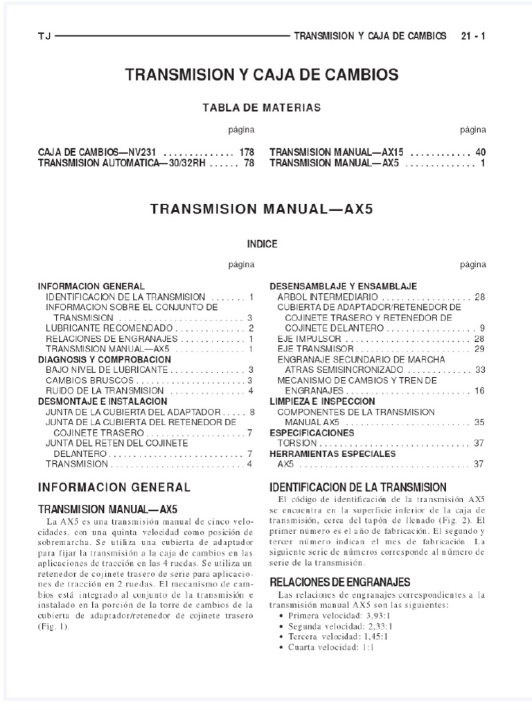 Caja Jeep Ax5 | PDF