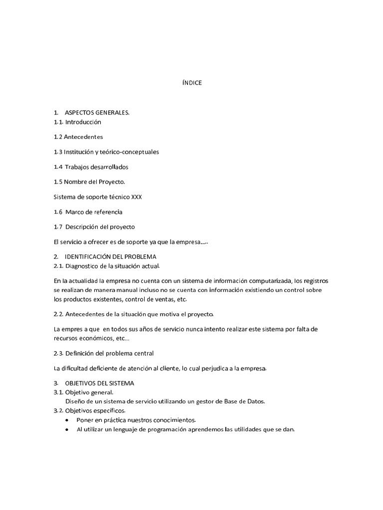 Guia para Proyecto Sis 2530 | PDF